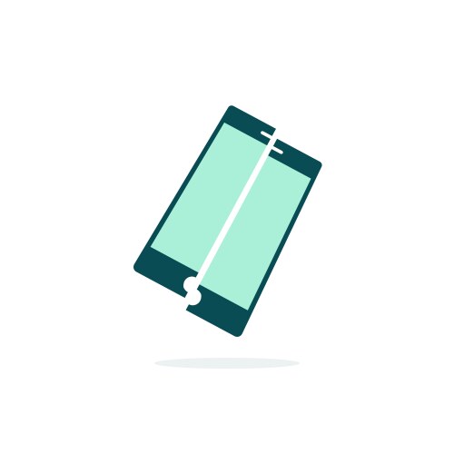 Broken cell phone Royalty Free Vector Image - VectorStock