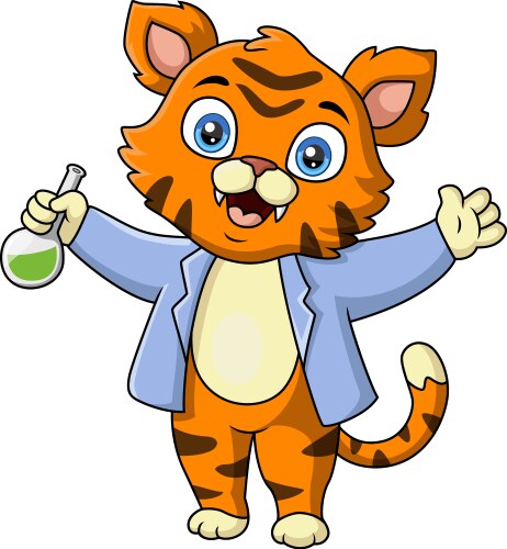 Cute tiger cartoon with dumbbells Royalty Free Vector Image