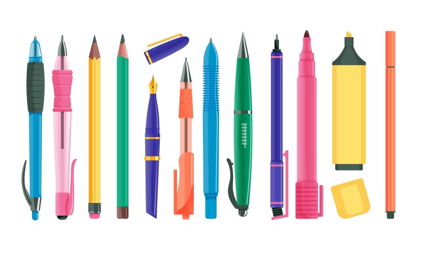Color pencil set Royalty Free Vector Image - VectorStock