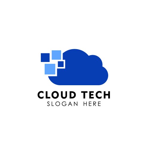 Cloud computing logo info emblems Royalty Free Vector Image