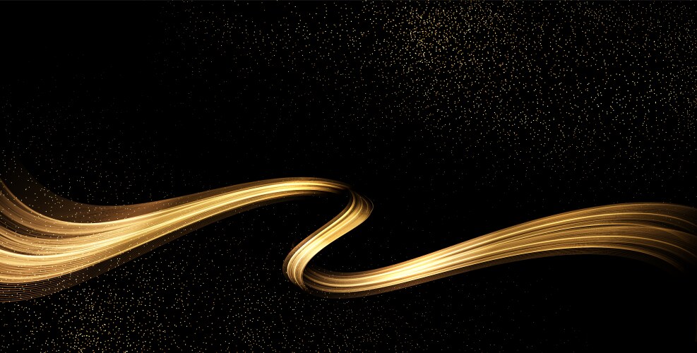 Abstract gold waves shiny golden moving lines Vector Image