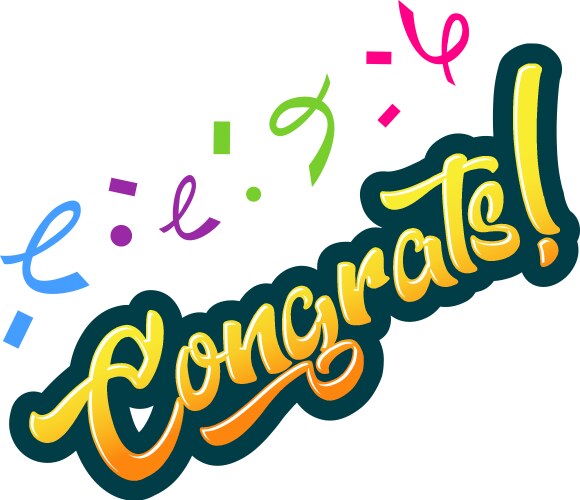 Purple congratulations sign on white background Vector Image