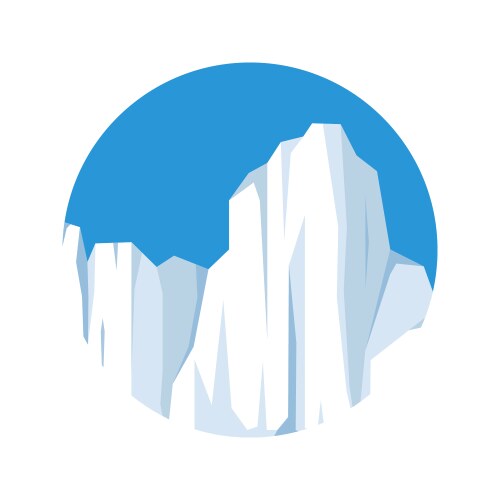Floating glacier iceberg logo Royalty Free Vector Image