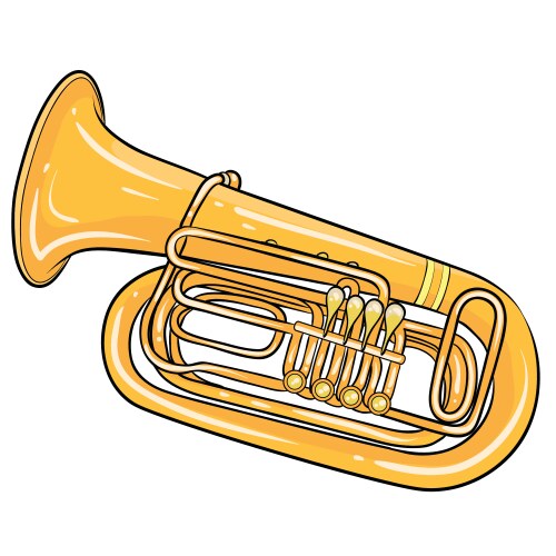 Cartoon Tuba Trumpeter With Tuba Cartoon Royalty Free Vector Image