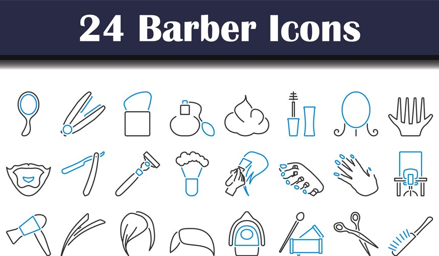 Barber icon set Royalty Free Vector Image - VectorStock
