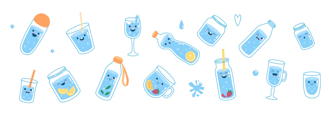 Cute Kawaii Water Bottle Vector Images (over 610)