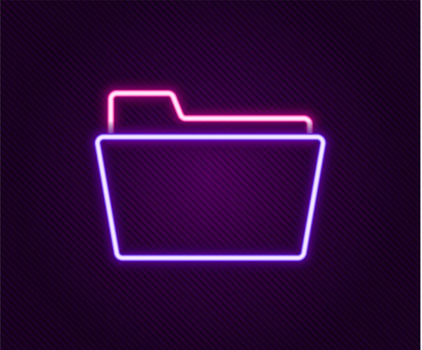 Folder icon neon Vector Images & Graphics for Commercial Use | VectorStock