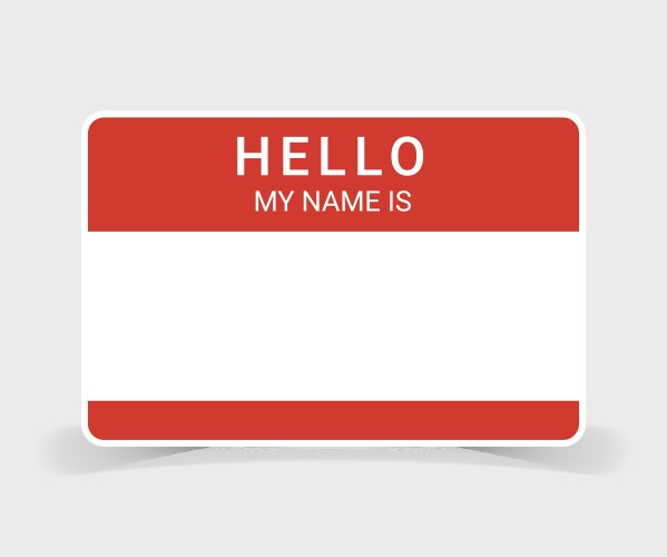 Hello name tag Royalty Free Vector Image - VectorStock
