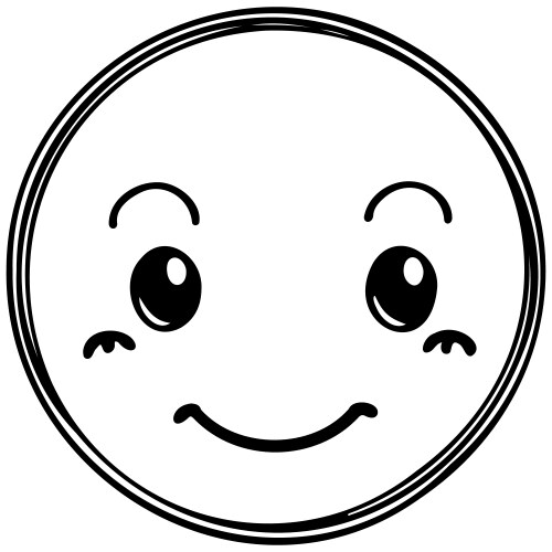 Smiley Face Emoji Outline