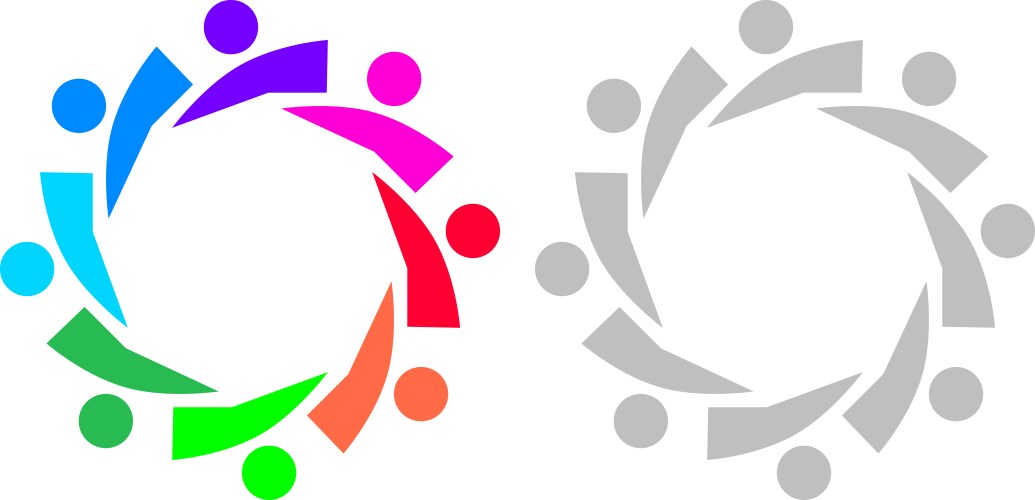 Colorful people team teamwork union crowd Vector Image