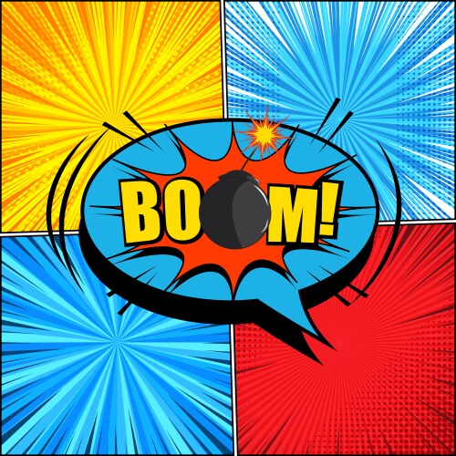 Boom comic book explosion Royalty Free Vector Image