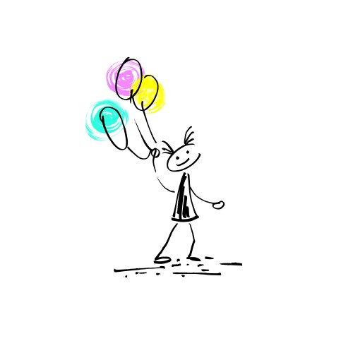 Person counting on abacus cartoon stick figure Vector Image