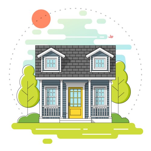 A simple house in nature background Royalty Free Vector