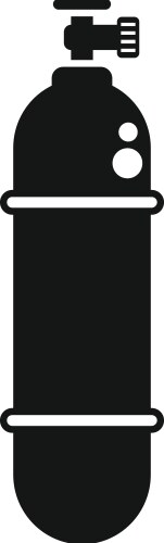 Black oxygen cylinder icon representing diving Vector Image
