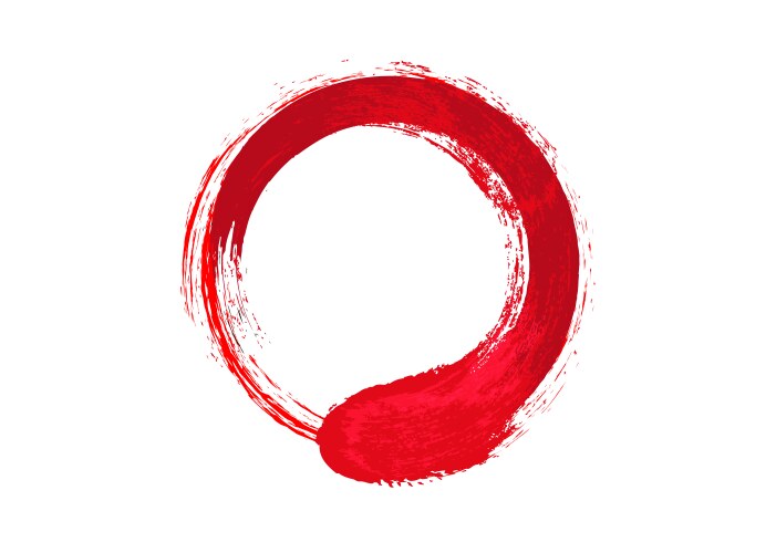 Minimalistic red zen circle Royalty Free Vector Image
