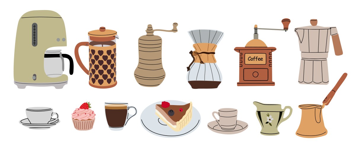 Coffee Maker Collection Royalty Free Vector Image
