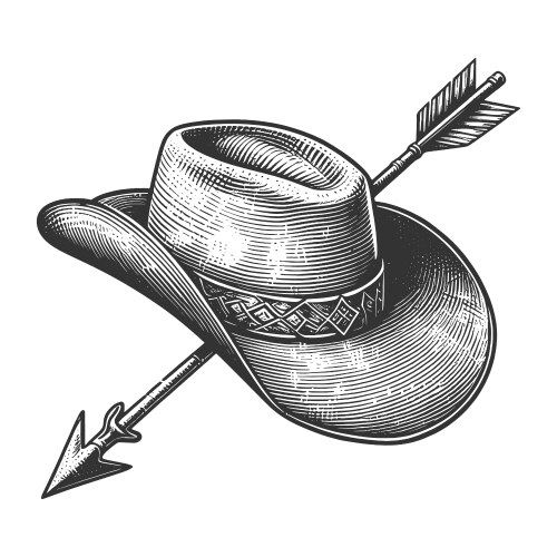 Cowboy hat with arrow Royalty Free Vector Image