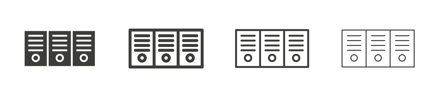 Locker icon set on white background Royalty Free Vector