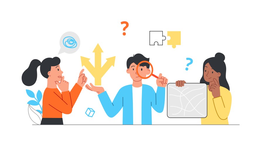 Boy and girl solving math problem Royalty Free Vector Image Boy and girl solving math problem Royalty Free Vector Image