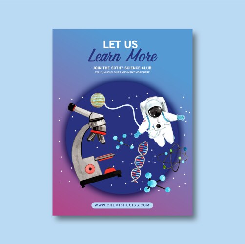 Galaxy poster design with cosmos and planet Vector Image