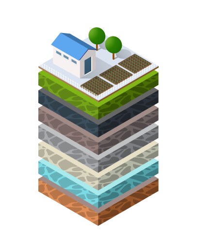 Showing soil layers of earth cross section Vector Image