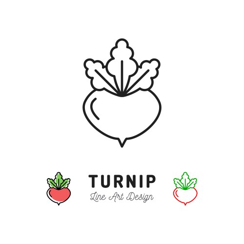 Turnip cartoon icon design isolated on white Vector Image