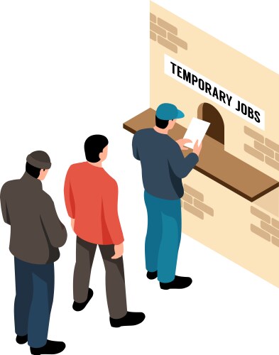 Jobless termination of work rights unemployment Vector Image