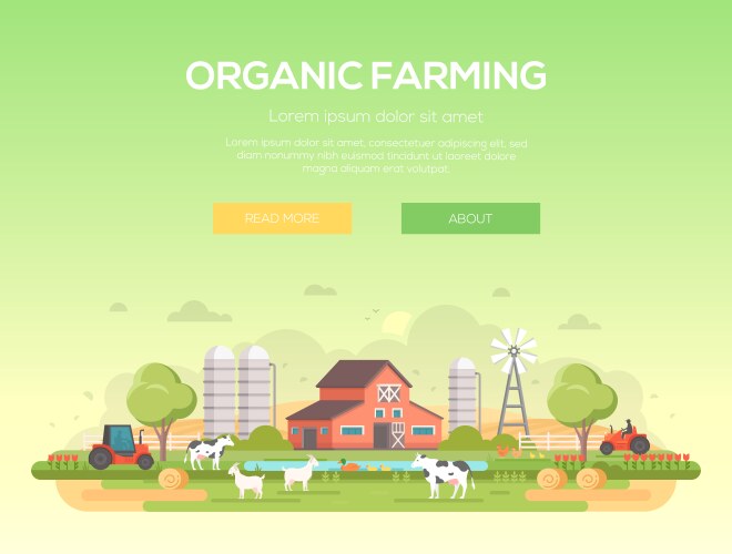 Organic products agriculture and farming Vector Image