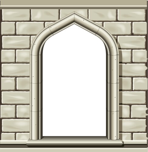 Cartoon medieval window of castle glass Royalty Free Vector