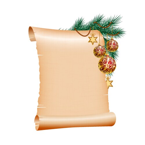 Happy santa scroll blank label pointing Royalty Free Vector