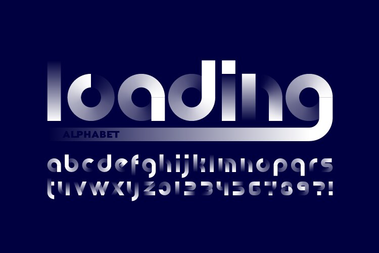 Loading bar gradient style font Royalty Free Vector Image