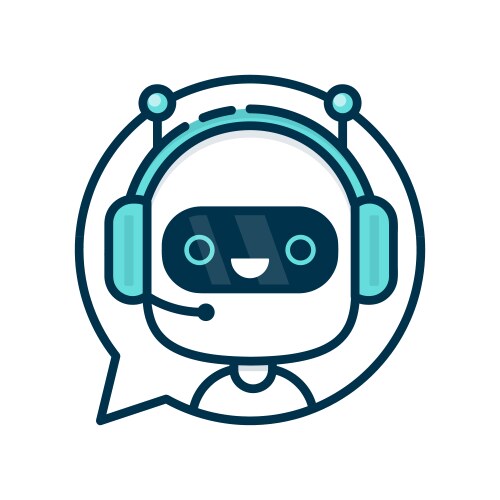 Cute smiling robot chat bot say hi Royalty Free Vector Image