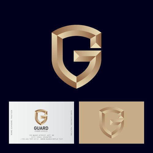 G t monogram shield gt logo Royalty Free Vector Image