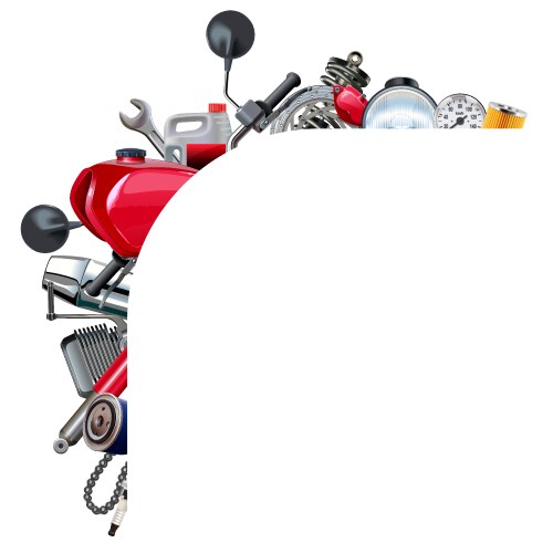 Banner with motorcycle spares Royalty Free Vector Image