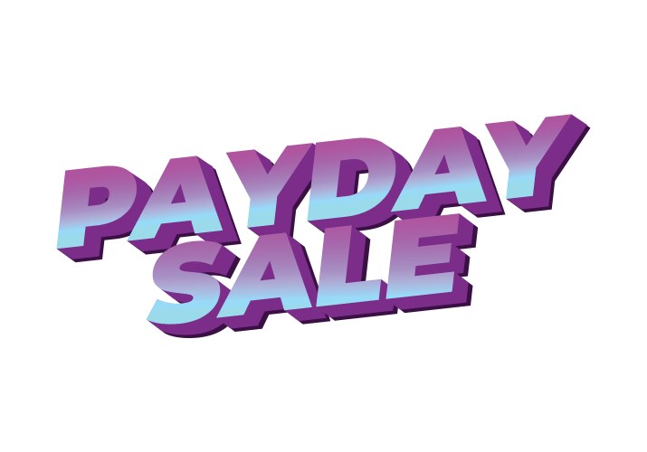 Payday text effect in 3d style with good colors Vector Image