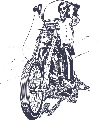 Hand drawn motorcycle Royalty Free Vector Image