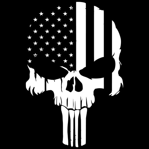 Skull decorated with stars and stripes Royalty Free Vector
