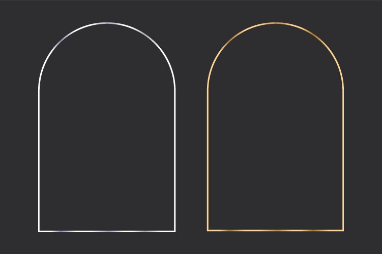 Thinline silver and gold elegant frame set Vector Image