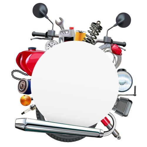 Banner with motorcycle spares Royalty Free Vector Image