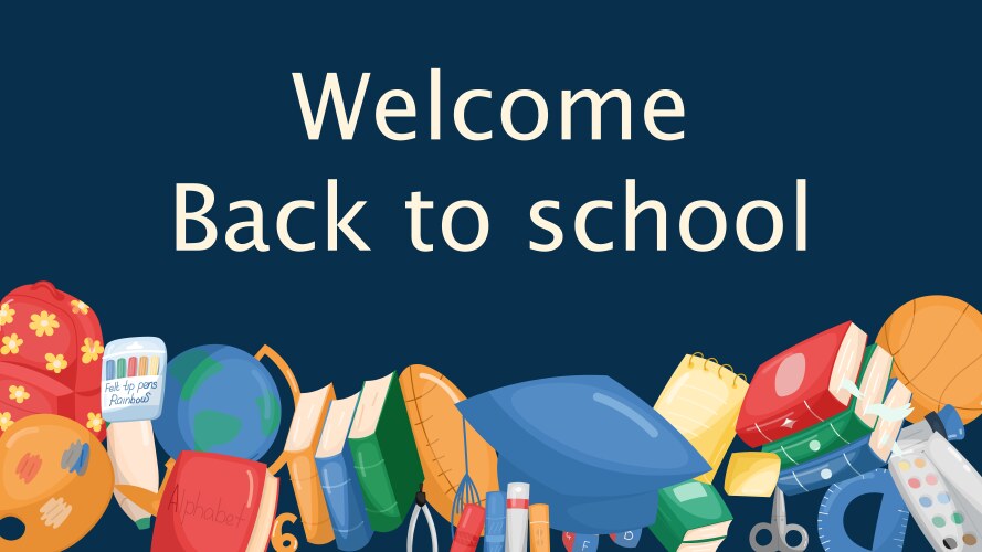 Children cute school poster back Royalty Free Vector Image