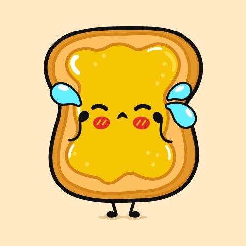 Angry toast with honey hand drawn cartoon Vector Image