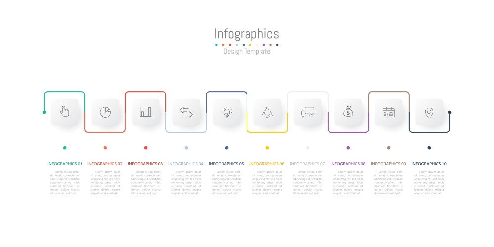 Infographic 10 options design elements Royalty Free Vector