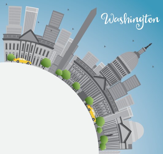 Washington dc city skyline Royalty Free Vector Image