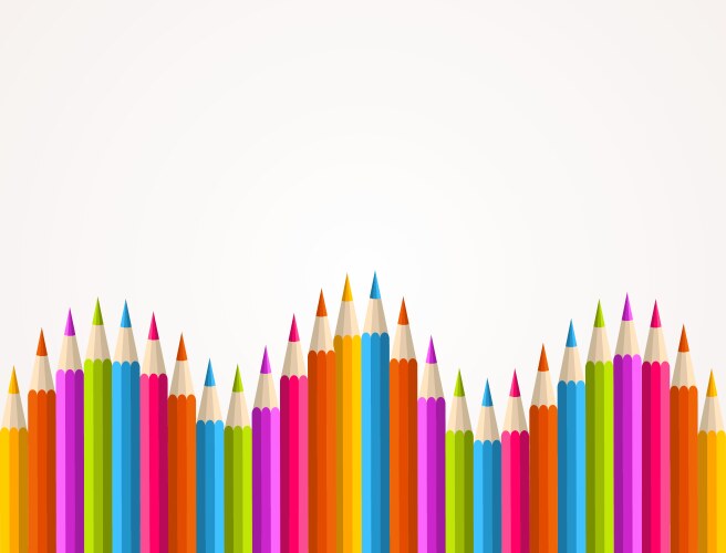 Set of realistic rainbow colored pencils isolated Vector Image
