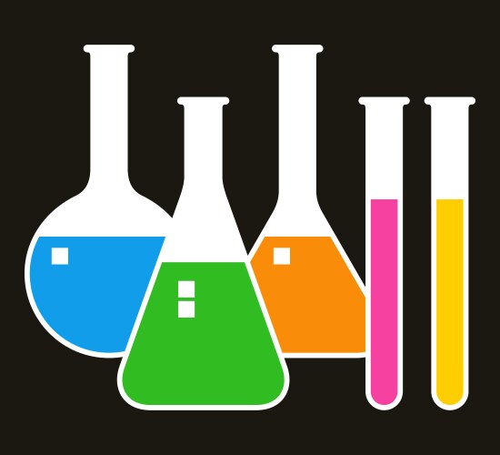 Chemical laboratory glassware Royalty Free Vector Image