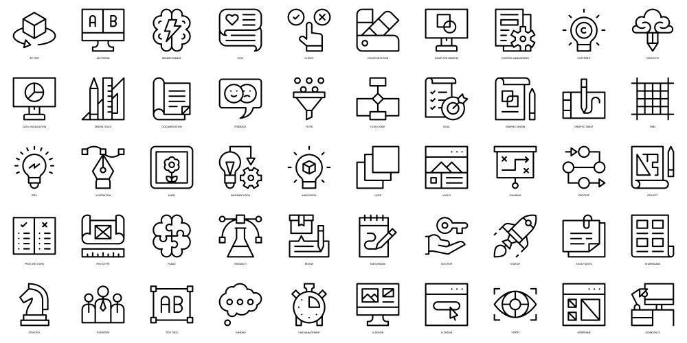 Business people web icons set in thin line design Vector Image