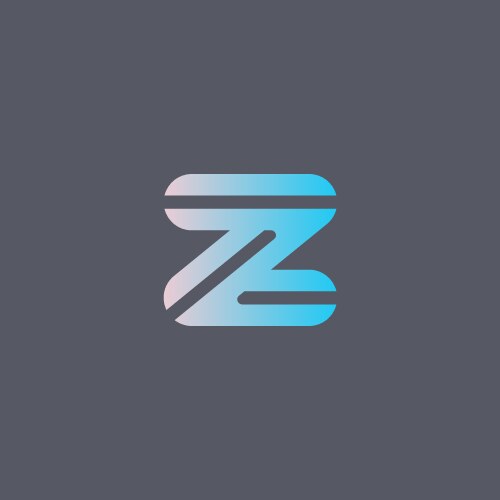 Z letter logo design with square swoosh border Vector Image