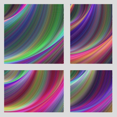 Colorful curved digital page background set Vector Image