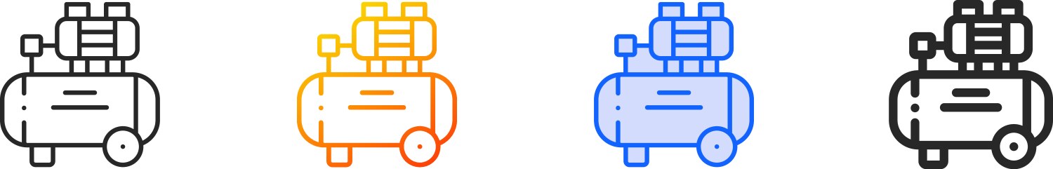 Air conditioner iconthin linear gradient blue Vector Image