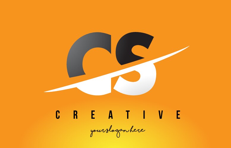 Cs c s swoosh letter logo design with modern Vector Image